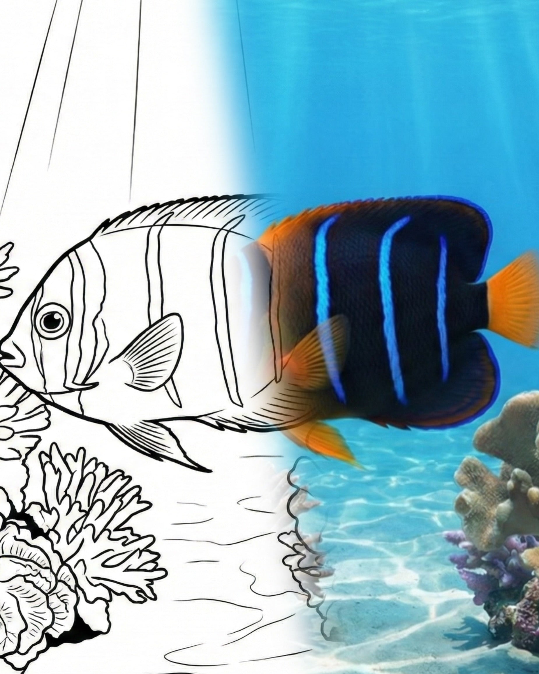 Juvenile King Angelfish Coloring Page | Holacanthus passer Marine ...